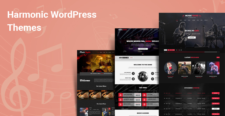 6+ Harmonic WordPress Themes 4 Music Studio Producers Albums Artists