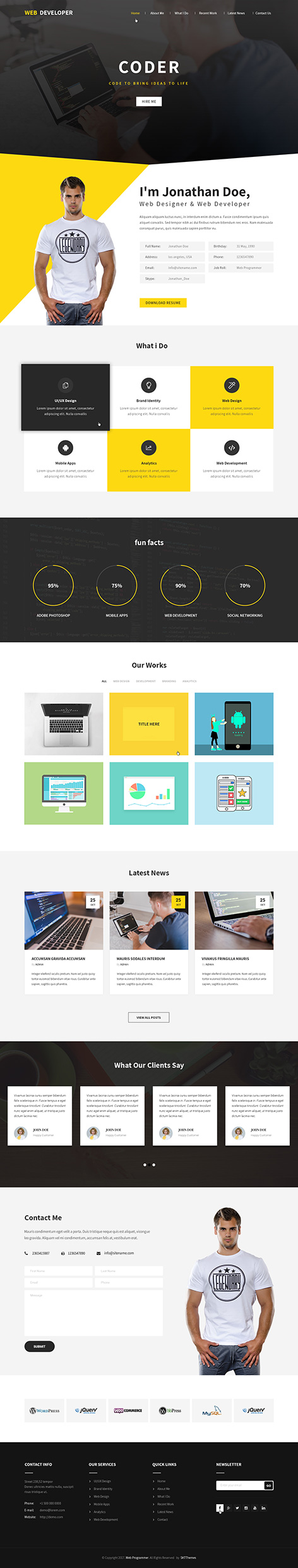 Web Programmer WordPress theme developer designer agencies IT coder