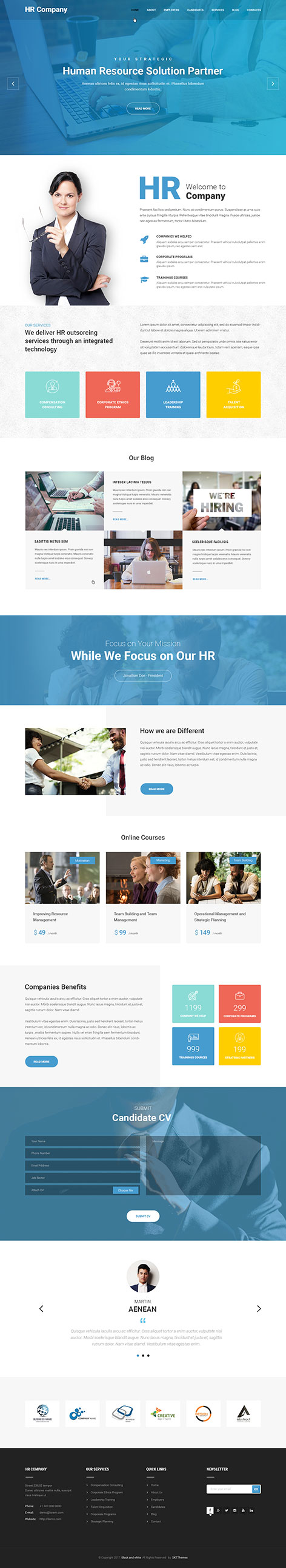 HR Management WordPress theme for Human resources companies- SKT