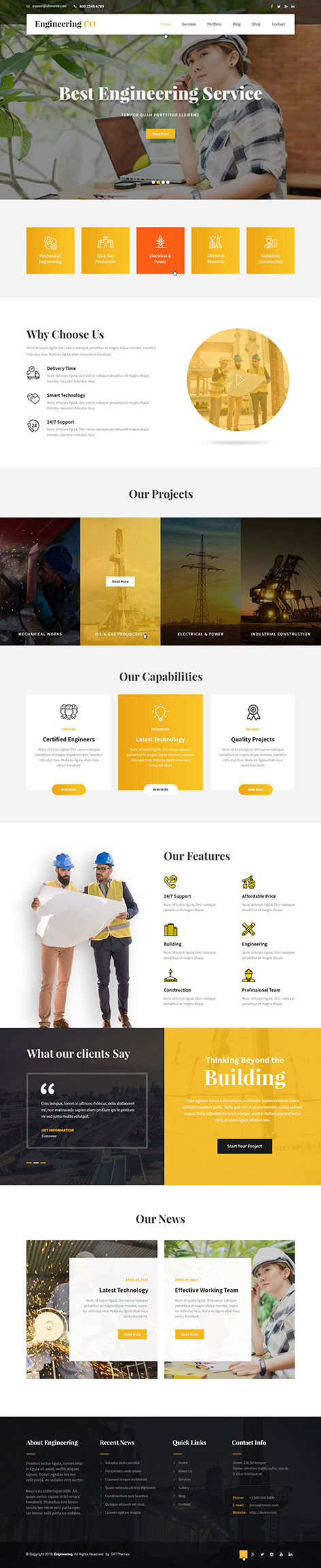 Engineering WordPress theme 4 industrial factory manufacturing large site