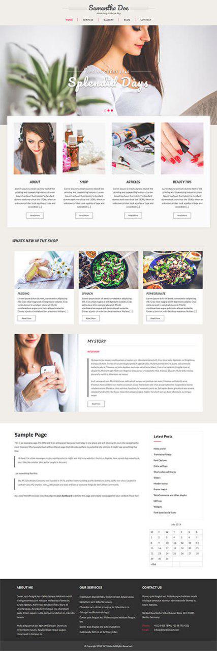 Free Girly WordPress theme for feminine and women websites | SKT Themes