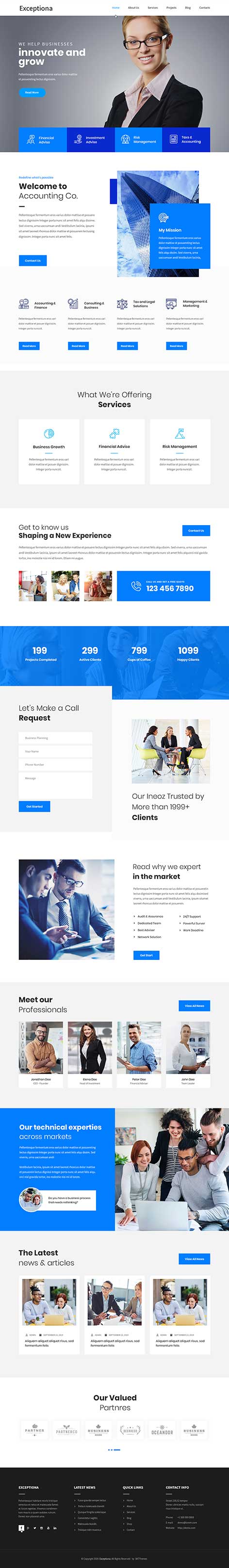 Exceptiona- Accounting WordPress Theme accounting firms CPAs accountant