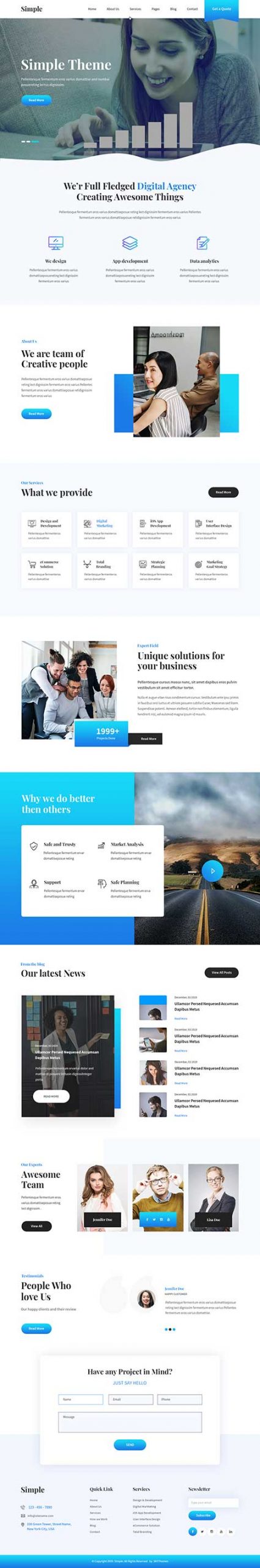 Responsive Simple WordPress Theme for simple easy websites | SKT