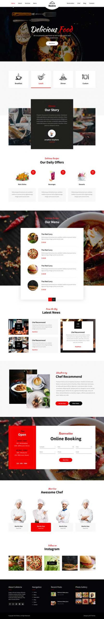 Restro - Cafe and Restaurant WordPress Theme for restaurants | SKT