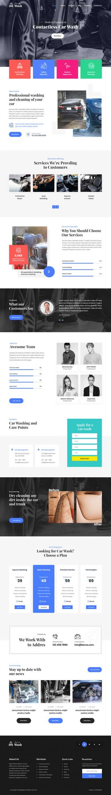 Car Wash WordPress theme 4 auto garage repair mechanic cleaning parts