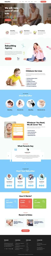Nurture Growth One Daycare WordPress Theme