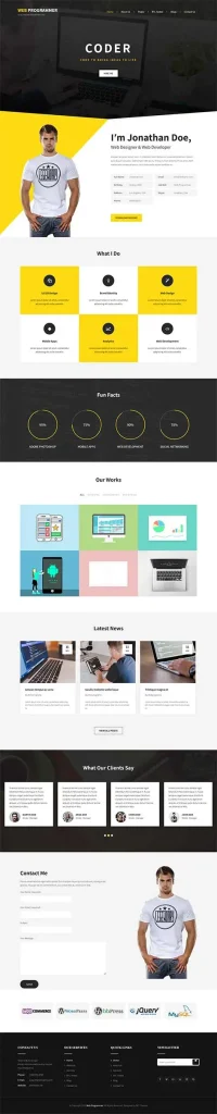 Programmer Portfolio WordPress Theme for Developers in 2025